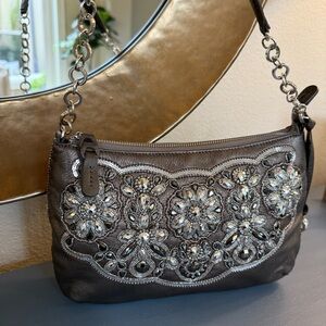 Brighton | Bags | Brighton Angelina Pewter Shoulder Bag Purse With ...
